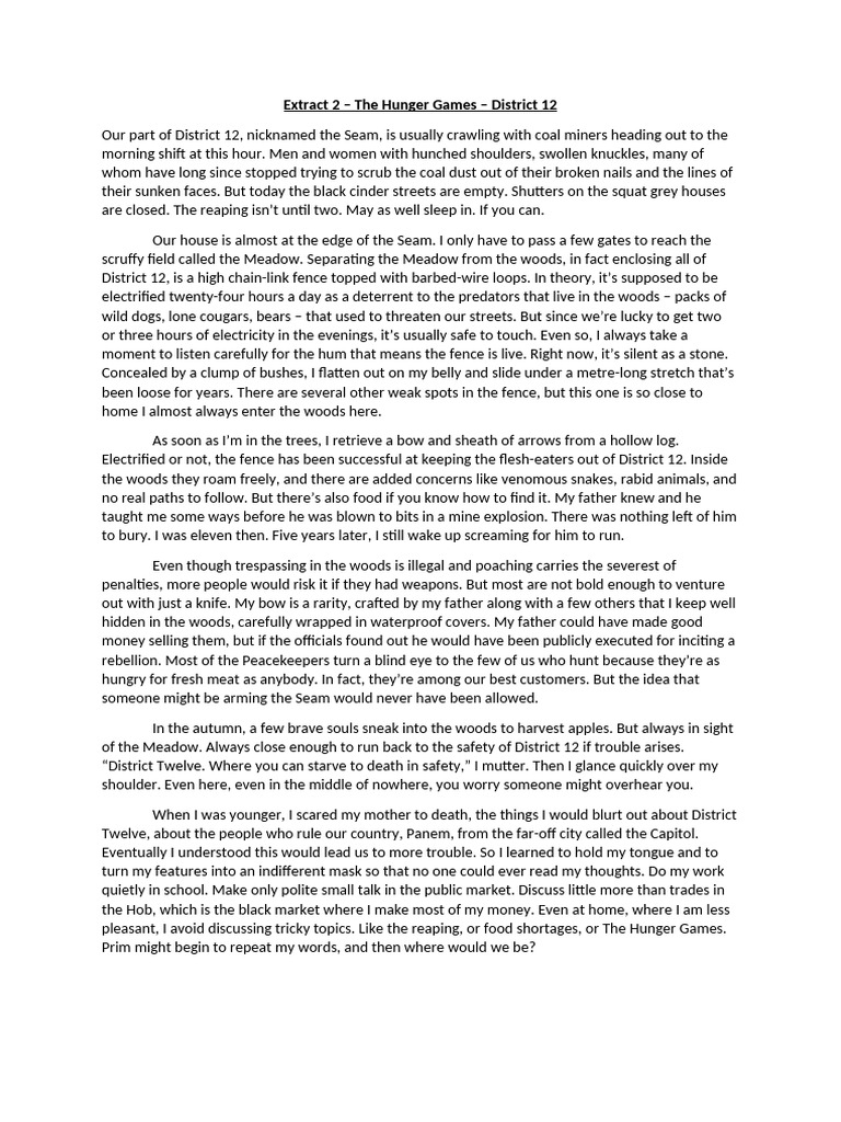 Hunger Games Extract District 12 | PDF