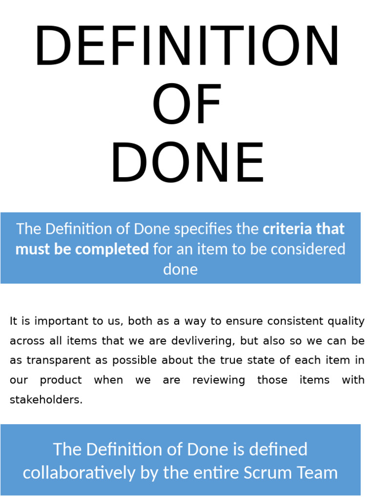 Definition of Done in Scrum | PDF