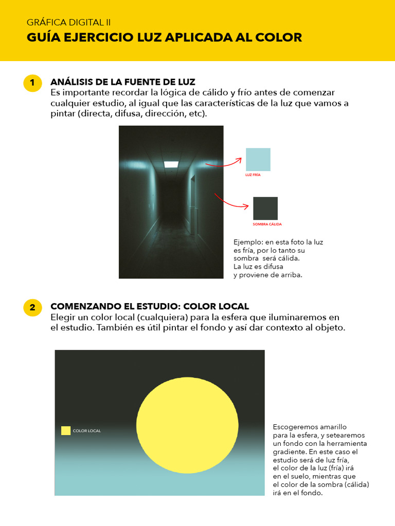 Luz y Color: Guía de Pintura Digital | PDF | Color | Sombra