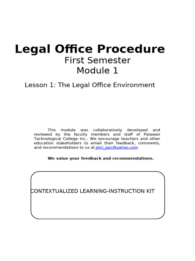Understanding Legal Office Procedures | PDF | Learning | Cognition