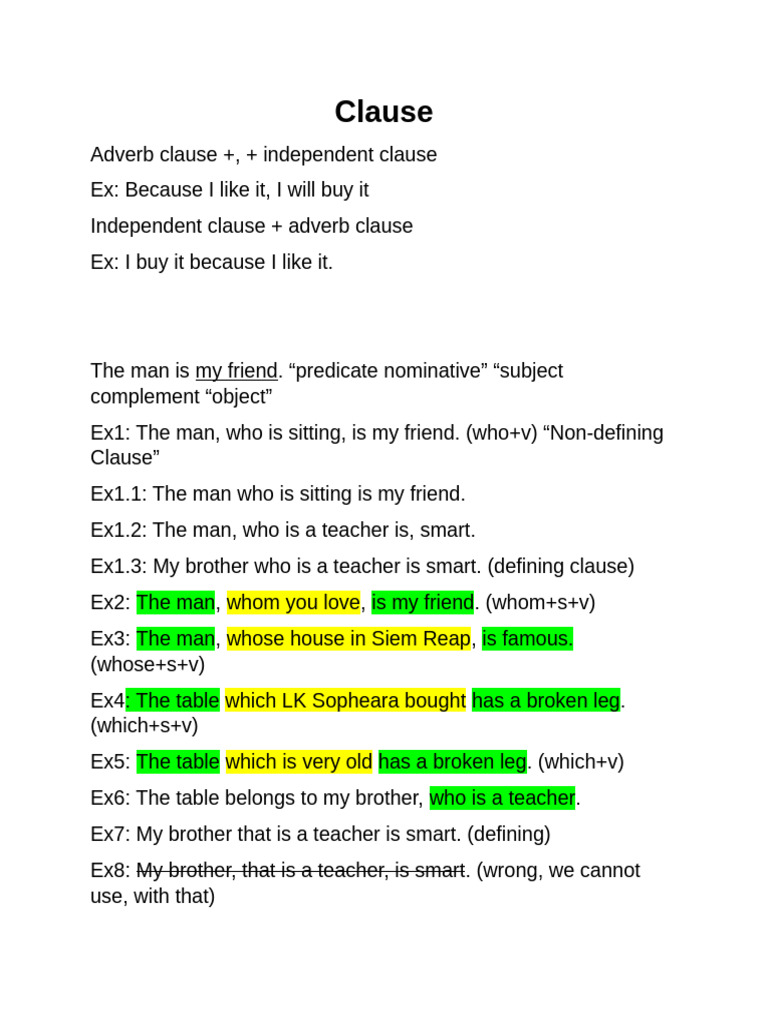 Clause | PDF