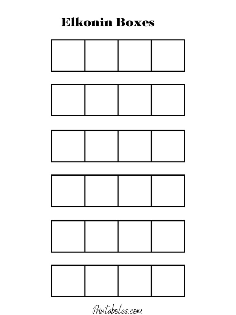 Printable Elkonin Boxes | PDF