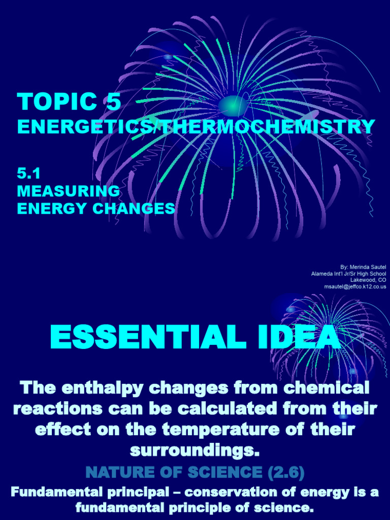 5.1 Measuring Energy Changes | PDF | Enthalpy | Heat
