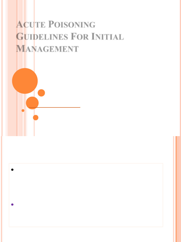 Acute Poisoning Management Guidelines | PDF | Alcohol Intoxication ...