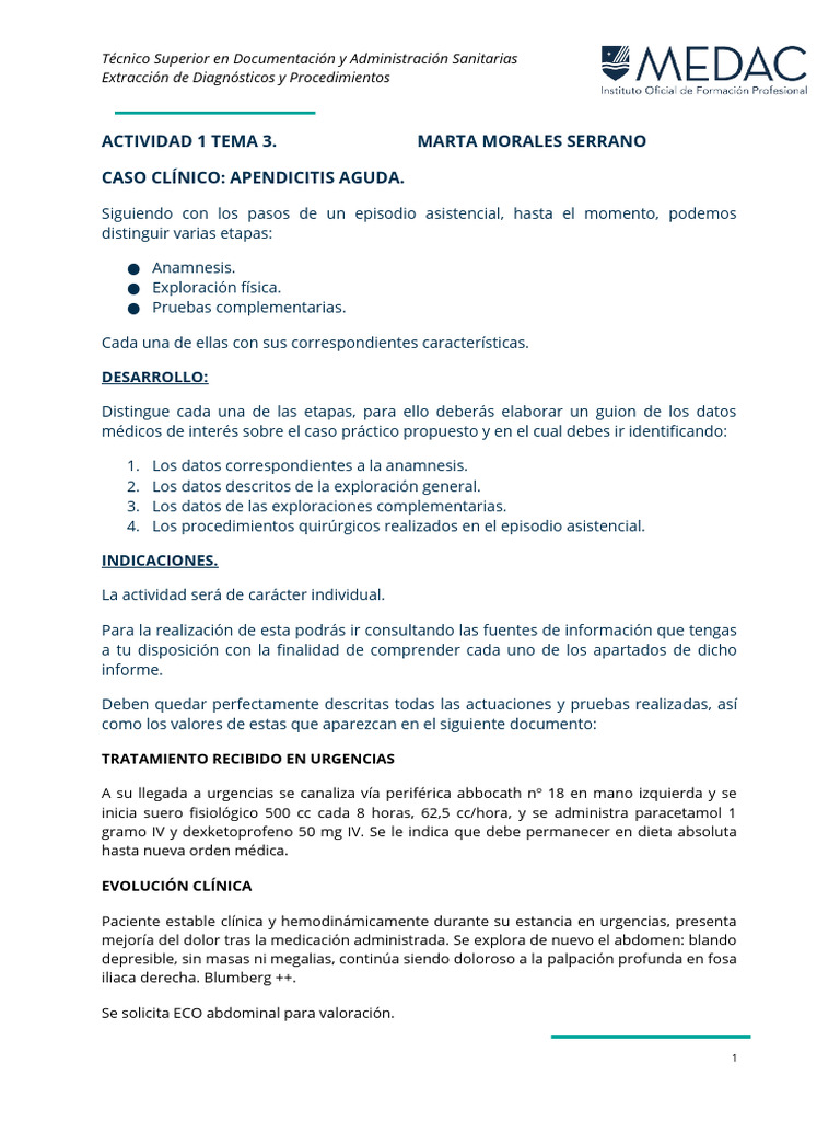 APENDICITIS EXTR TEMA 3 hecho | PDF | Cirugía | Especialidades Medicas
