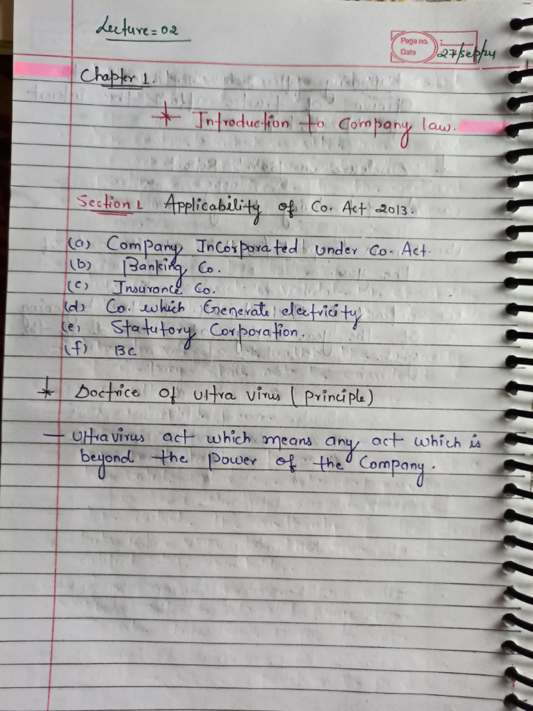 CHAPTER - 01 Introduction To Company Law 2 | PDF