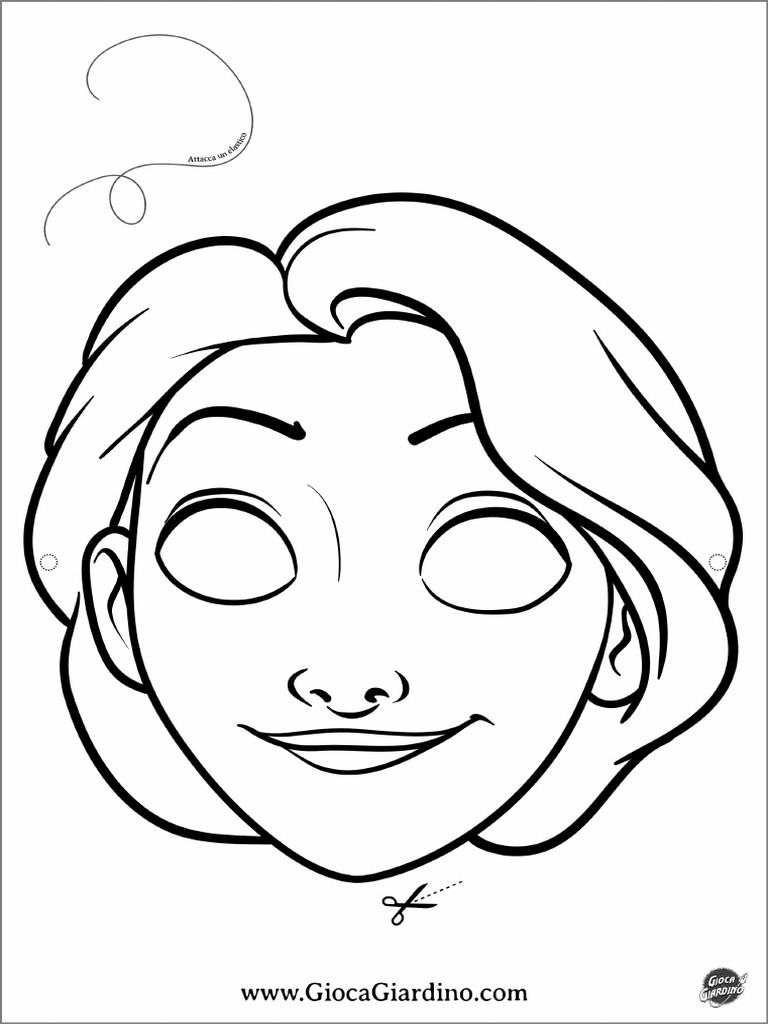 Rapunzel Maschera Principessa Da Colorare | PDF