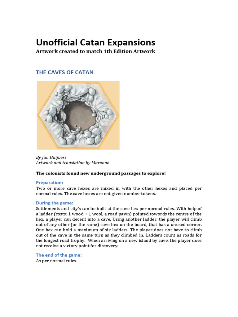 Unofficial Catan Expansions | PDF