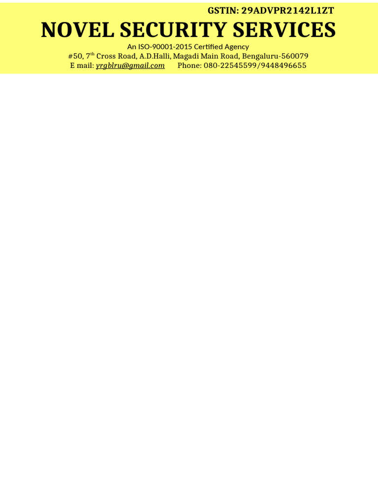 Novel Security Services Letter Head | PDF