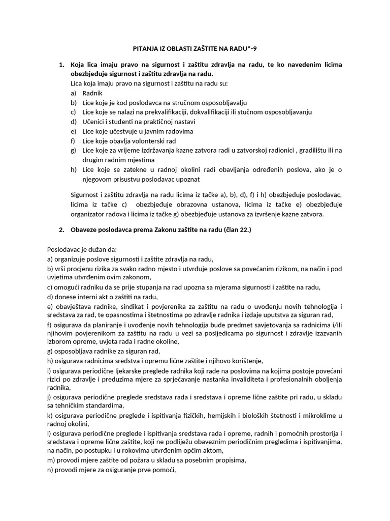 Pitanja Za Polaganje Strucnog ZNR | PDF