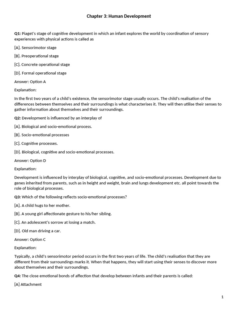 Chapter 3 Human Development | PDF | Adolescence | Psychology