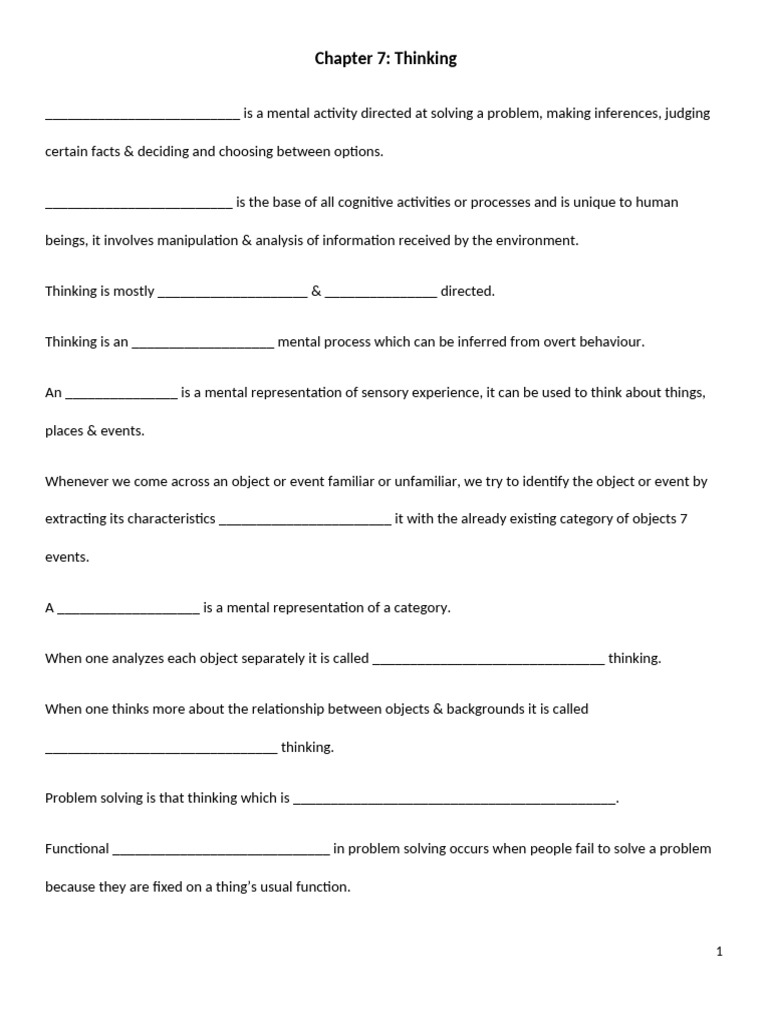 Chapter 7_Grade 11_Thinking | PDF | Thought | Language Development