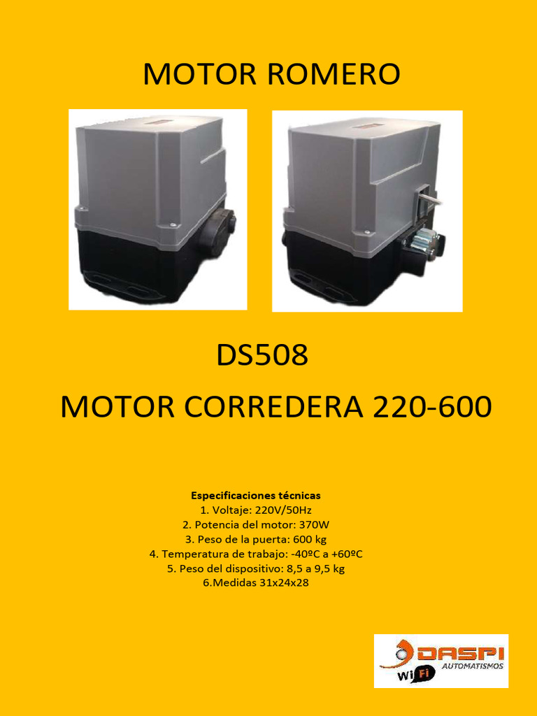 DS508 MOTOR CORREDERA ROMERO 220-600 | PDF