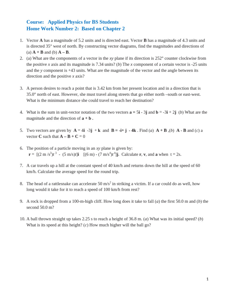 Assignment 2 For Phy | PDF