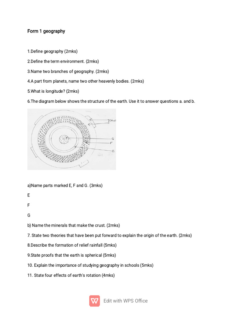 Geography Concepts and Earth Structure | PDF