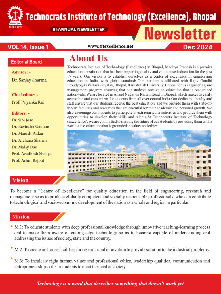 Updated News Letter 2025 Excellence - 1 | PDF | Engineering | Computer ...
