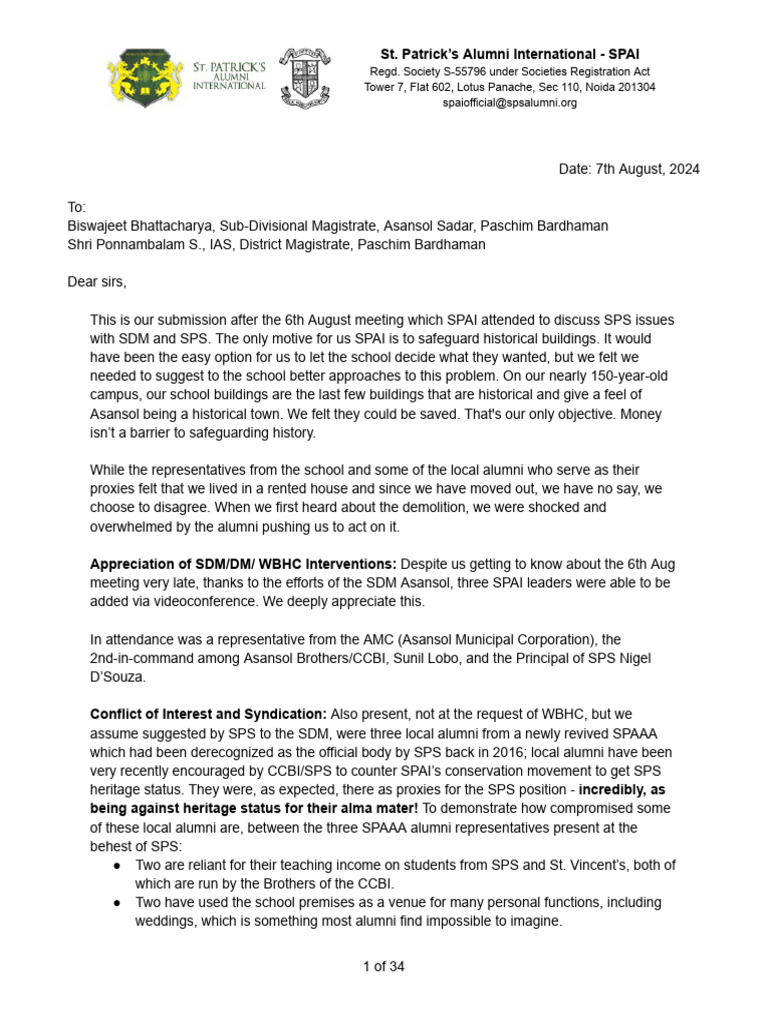 SPAI Post-Meeting Submission | PDF