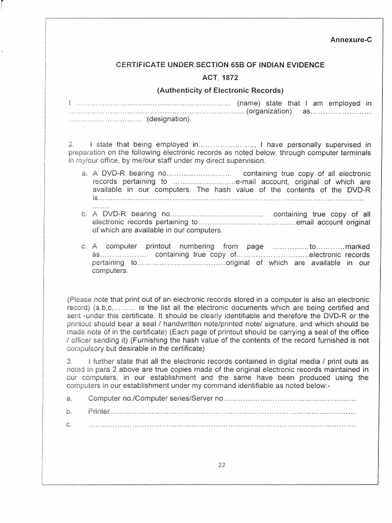 65 B Certificate | PDF