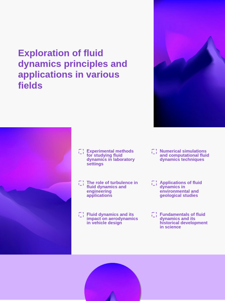 Exploration of Fluid Dynamics Principles and Applications in Various Fields | PDF | Fluid ...