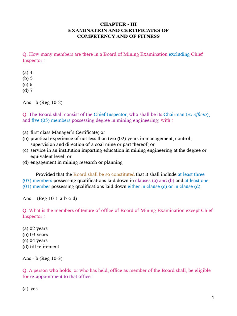 (Chapter - Iii) CMR 2017 MCQ | PDF | Diploma | Justice