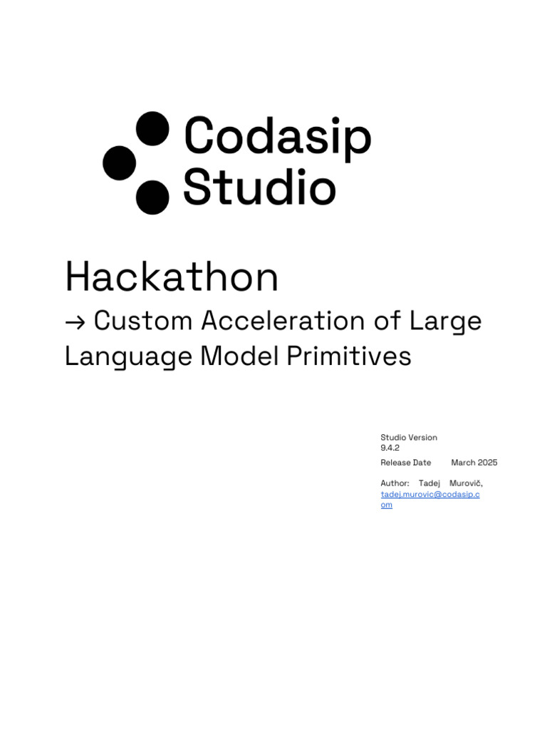 Codasip - 1. Introduction - Acceleration of LLM Primitives | PDF