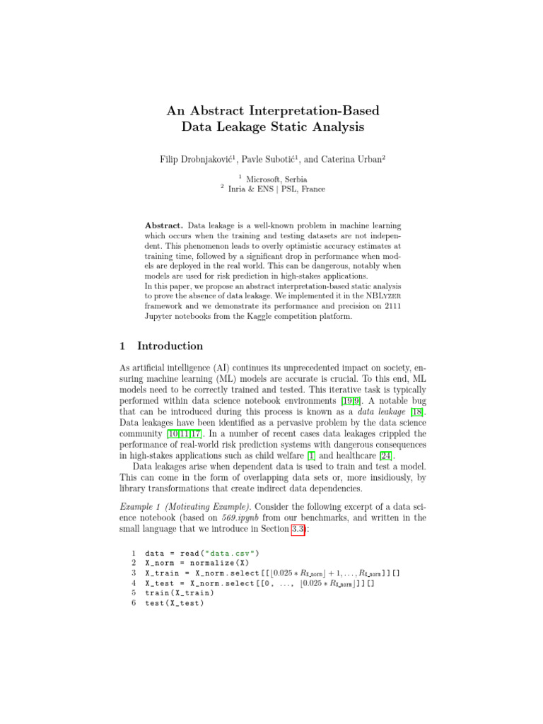 Abstract Analysis of Data Leakage | PDF | Function (Mathematics ...