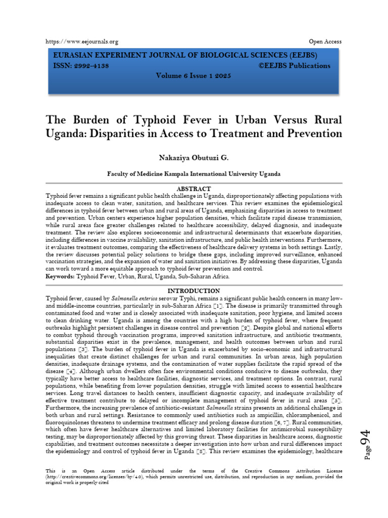 Typhoid Fever Disparities in Uganda | PDF | Antimicrobial Resistance ...