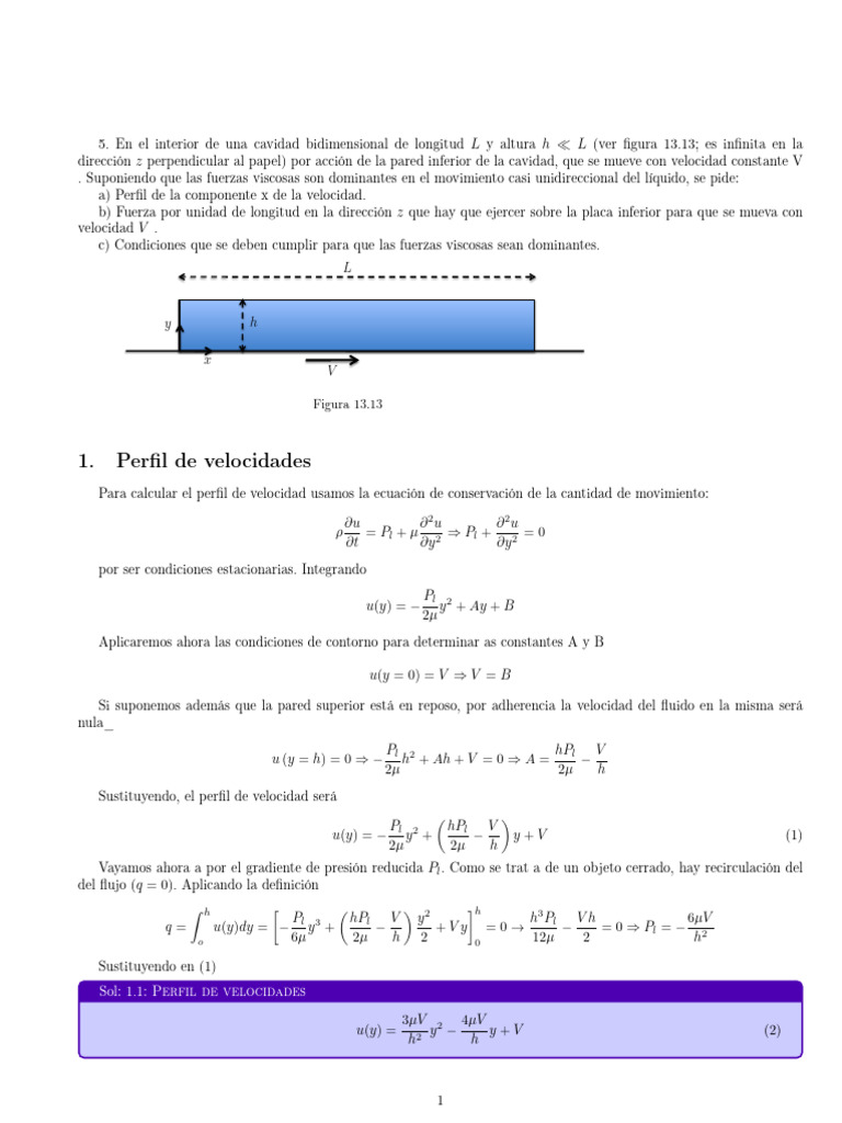 (P5) Recinto cerrado longitud L | PDF | Viscosidad | Mecanica clasica