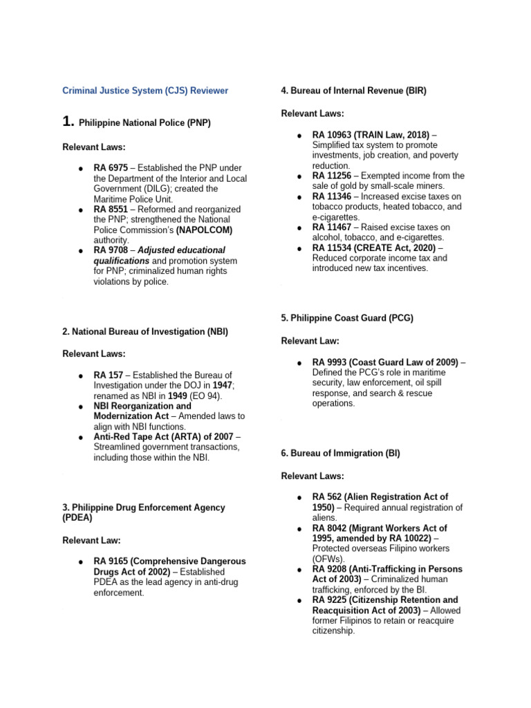Philippine Criminal Justice System Overview | PDF | Philippines