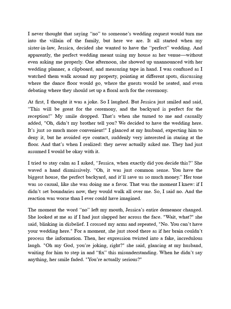 46-Family - My SIL Wanted To Use My House For Her Wedding-So I Said NO ...