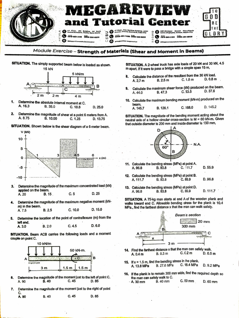 SMAT 05 MODULE EXERCISE (3) Hbahbhsh | PDF | Bending | Beam (Structure)