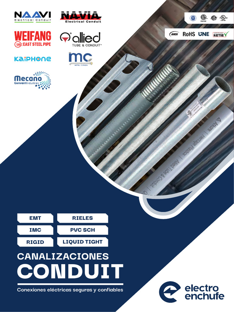CATALOGO-DE-TUBERIAS-CONDUIT-2024 | PDF | Acero | Zinc