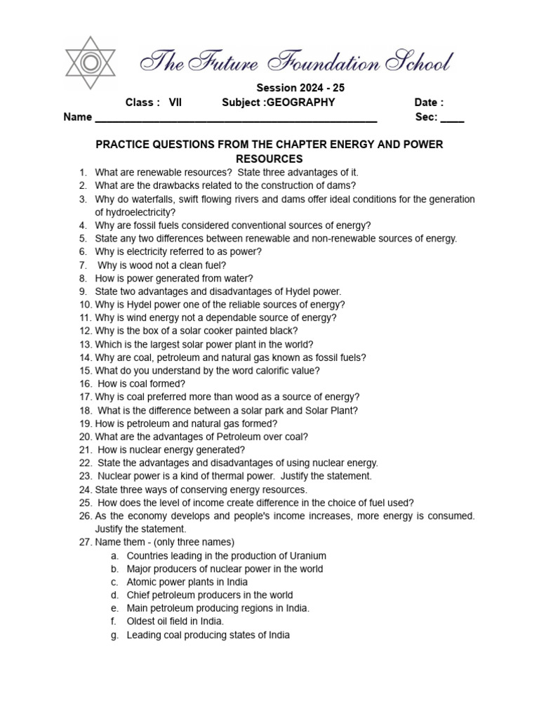 Energy An Power Resources | PDF