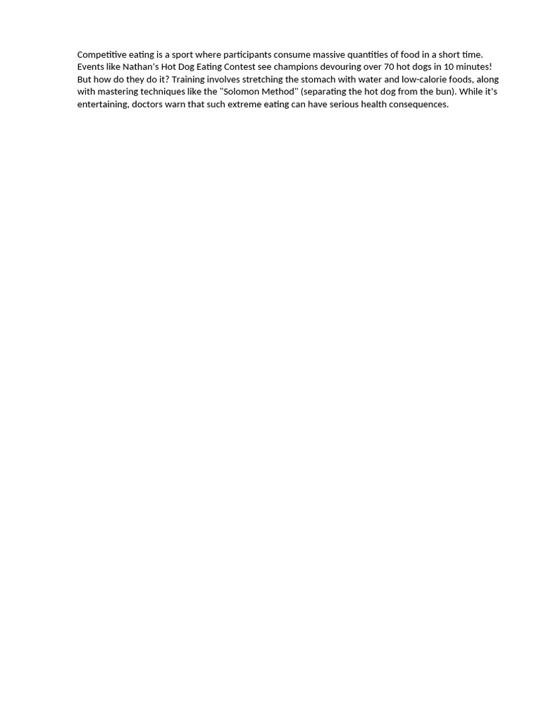 Understanding Competitive Eating Techniques | PDF