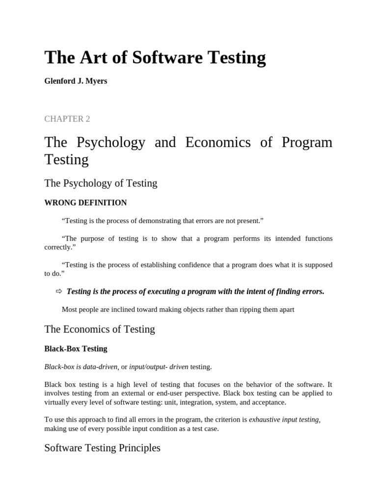 The Art of Software Testing | PDF