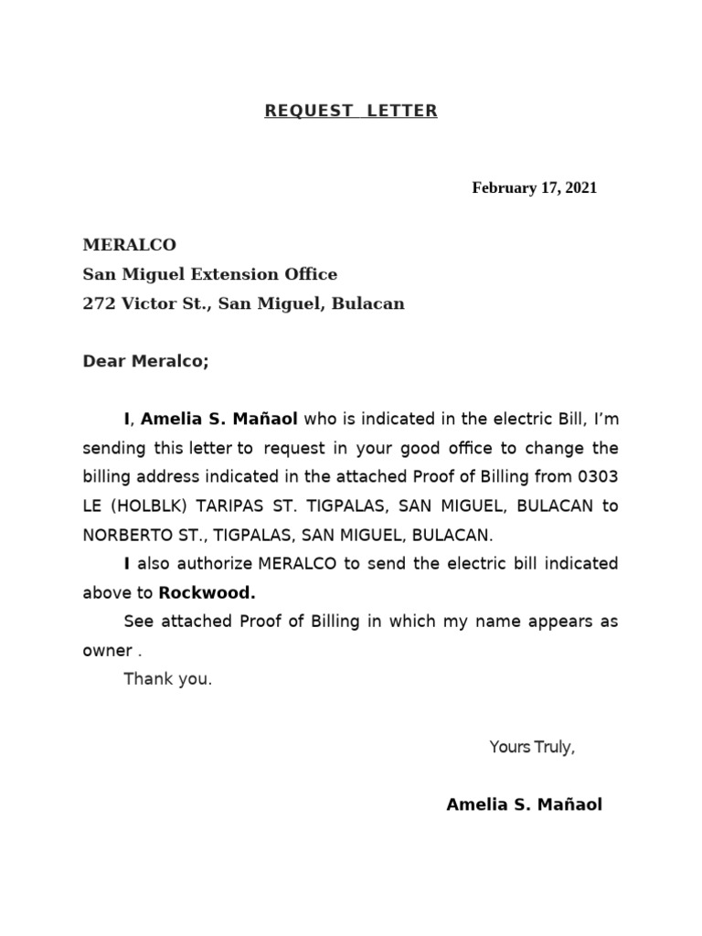 Authorization Meralco | PDF