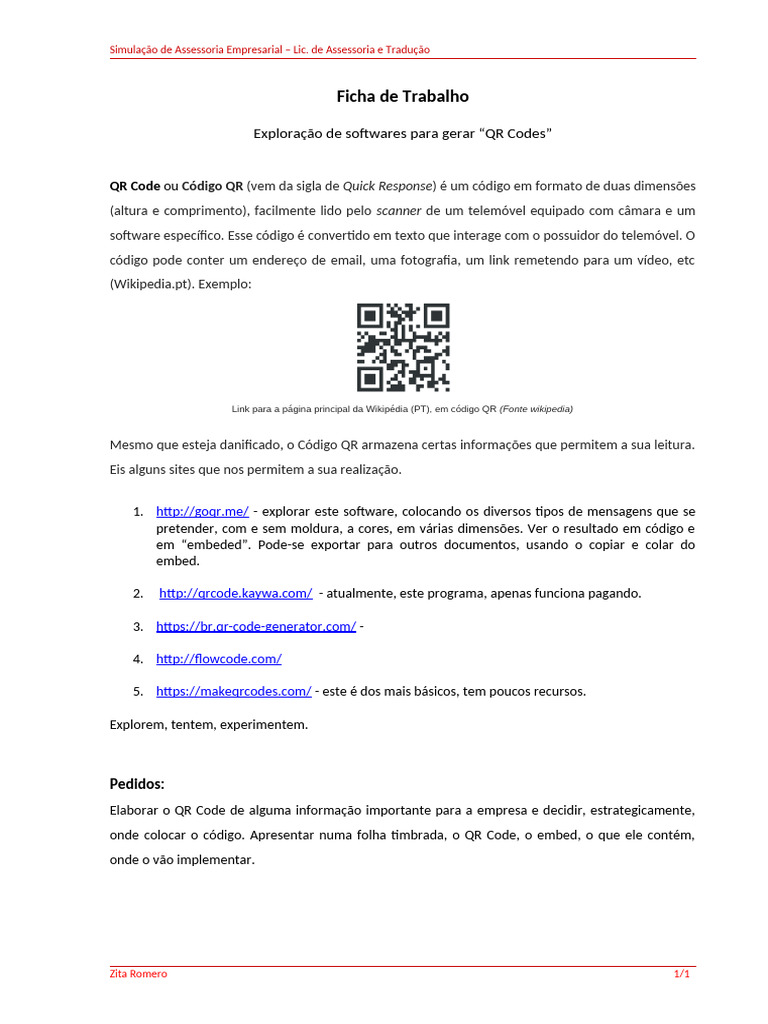 Ficha QR Code | PDF