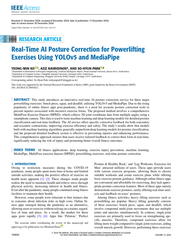 AI Posture Correction for Powerlifting | PDF | Machine Learning ...