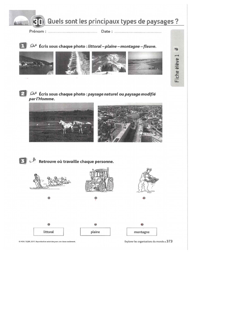 QLM CE2 Paysages | PDF