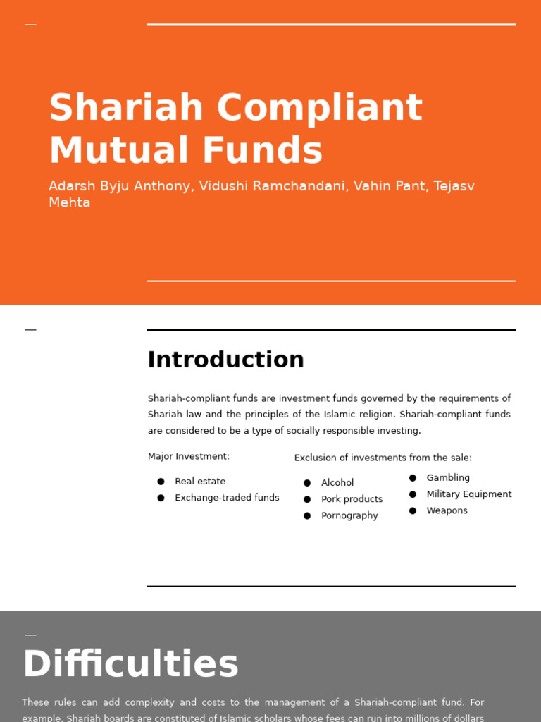 Shariah Compliant Mutual Funds | PDF | Investing | Risk