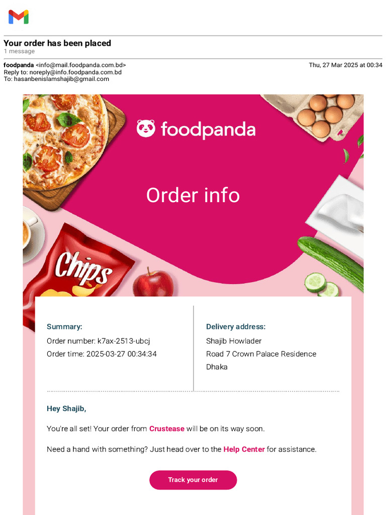 Gmail - Your Order Has Been Placed | PDF