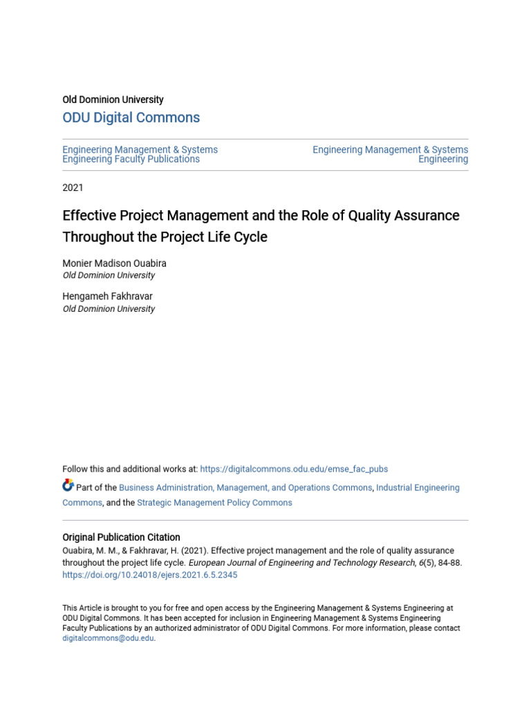 Project Management & Quality Assurance Insights | PDF | Methodology ...