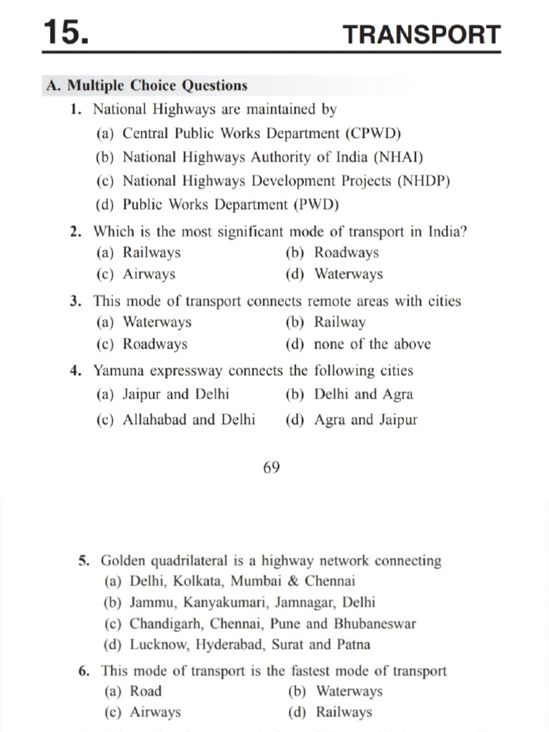 Geography 10 Ch. Transport 8 | PDF | Transport