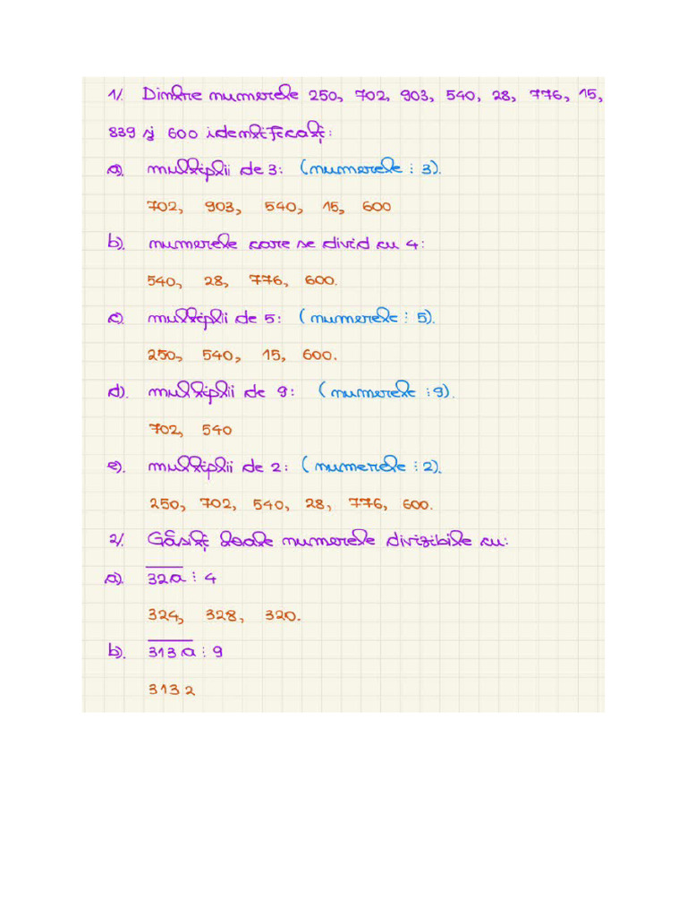 Exercitii Divizibilitate NR Prime - v1 | PDF
