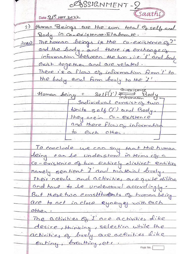 Human Values Assignment | PDF