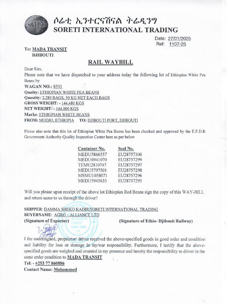 Rail Waybill 1107 25 | PDF