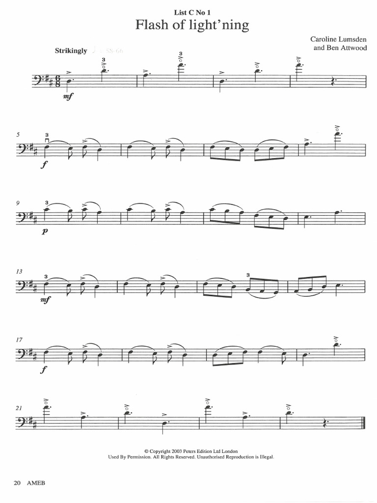CELLO - AMEB - Preliminary - List C | PDF