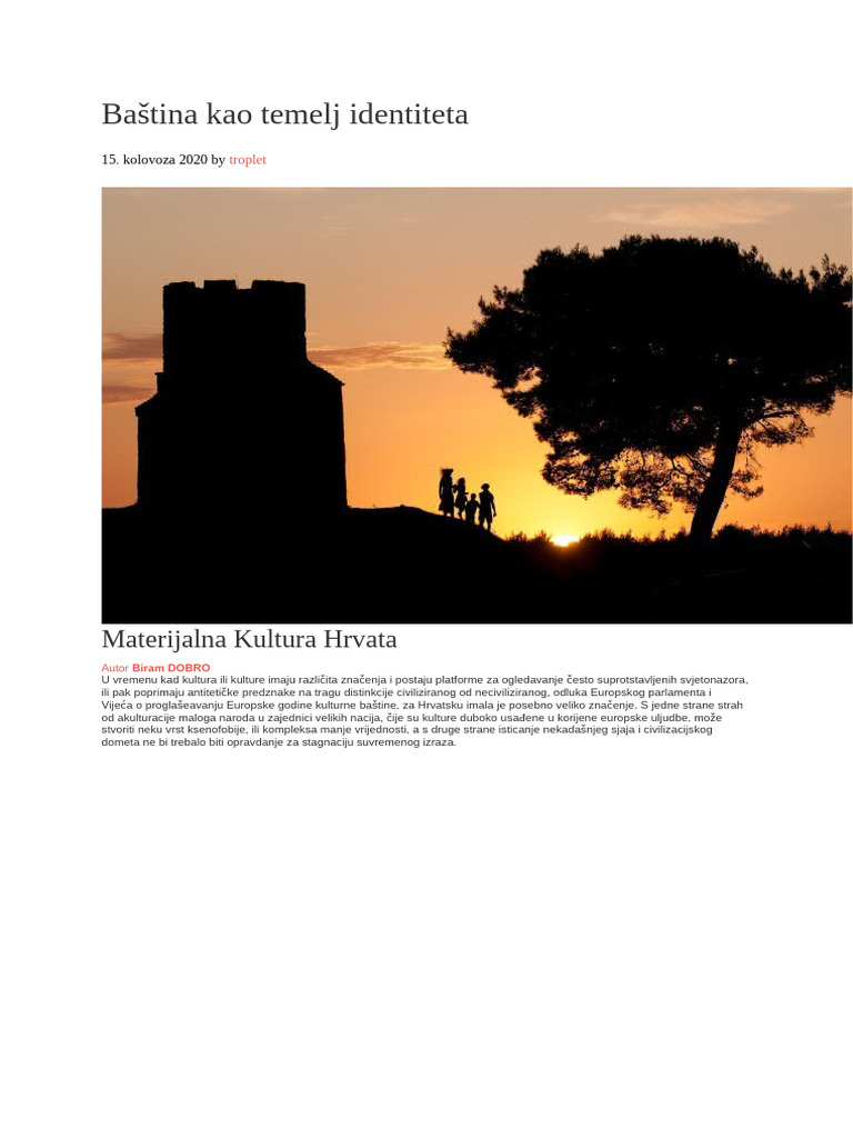 Bužančić_Baština kao temelj identiteta | PDF