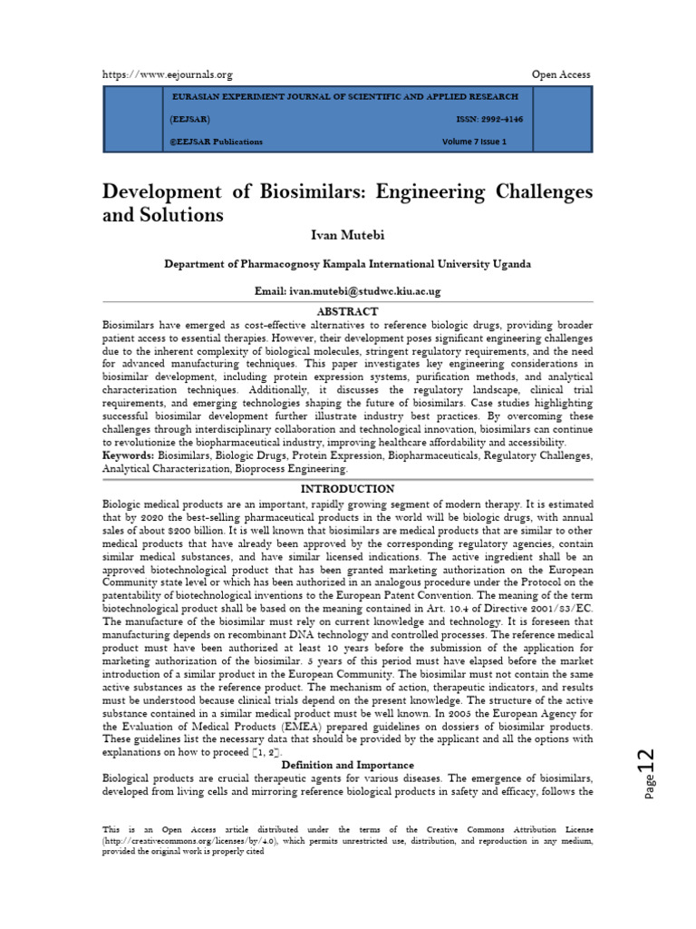 Understanding Biosimilars: Definition and Impact | PDF | Biopharmaceutical | Medicinal Chemistry