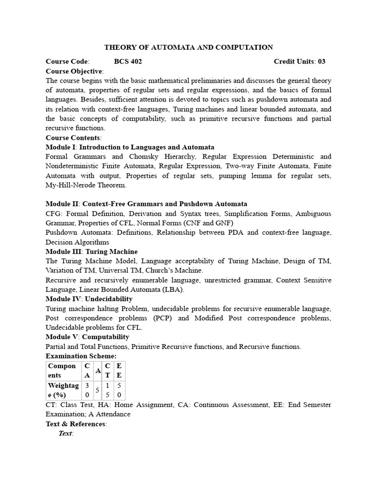 Theory of Automata and Computation | PDF | Automata Theory | Metalogic